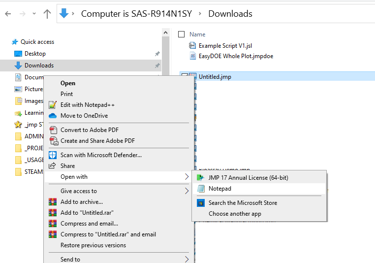 New instance of JMP® is opened each time a new file is opened - JMP ...