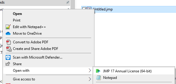 New instance of JMP® is opened each time a new file is opened - JMP ...