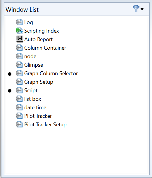 Have the Window List indicate which Data Tables / Scripts are in an ...
