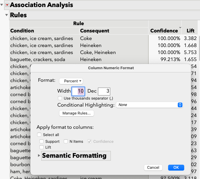 Association Analysis Enhancements Jmp User Community 4430