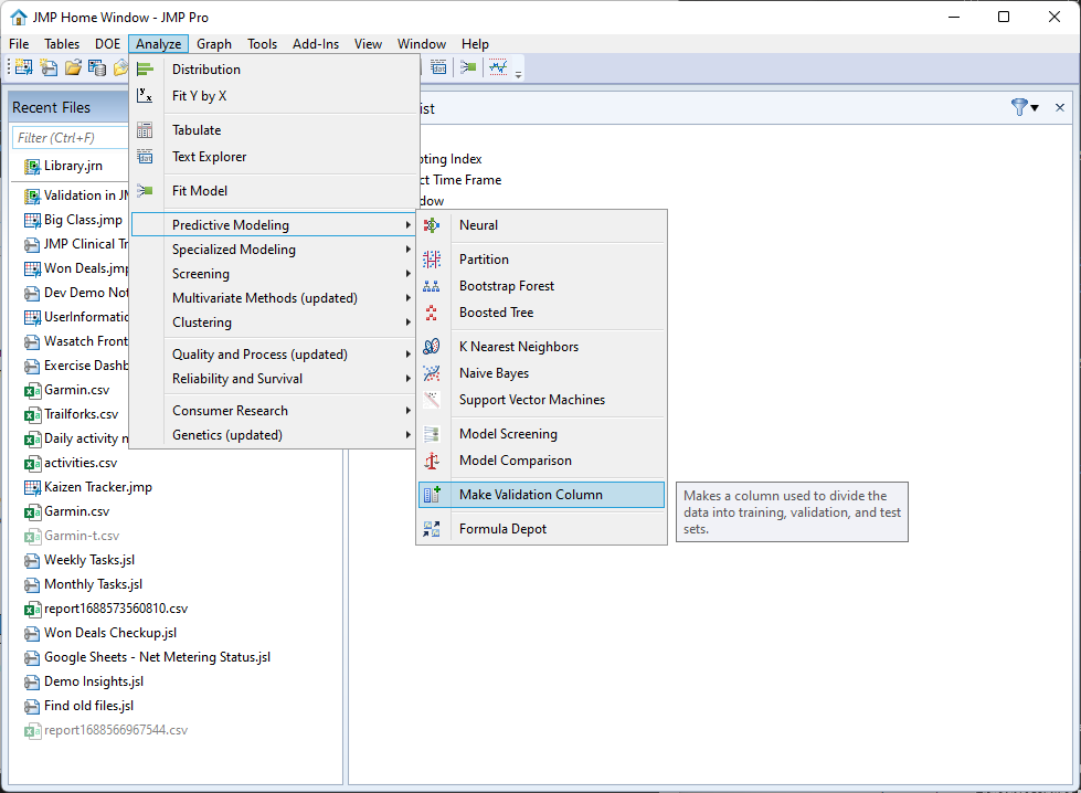 Training And Prediction Sets Using The Multivariate Platform Jmp User Community