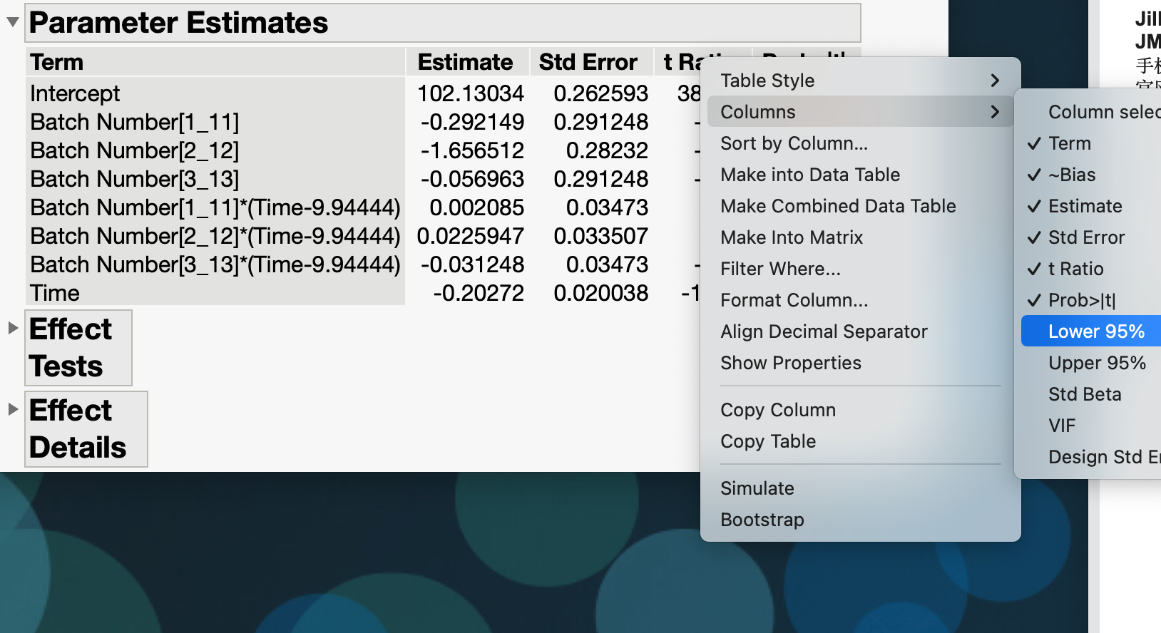 Confidence intervals for individual slopes - JMP User Community