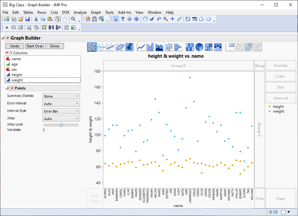 How do I split individual parts of a graph on JMP - JMP User Community