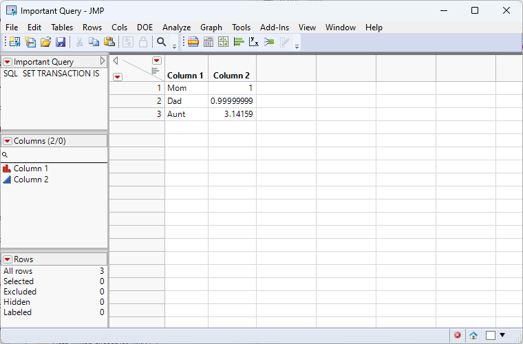 With Nolock Option In Querybuilder Option Jmp User Community