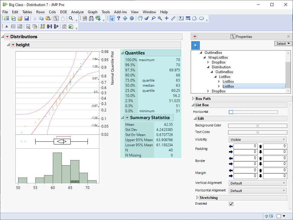Solved: Is there a way to move the default distributions chart "Quantiles" & "Summary St ...