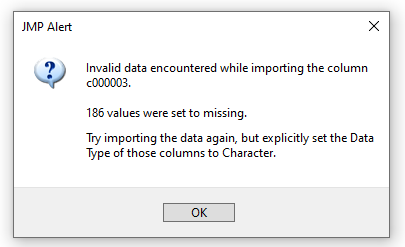 CSV file changes numeric data to character - Page 2 - JMP User Community