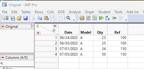 Solved: Update table according to the date less than or equal to the reference file - JMP User ...