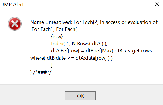 Solved: Update table according to the date less than or equal to the reference file - JMP User ...