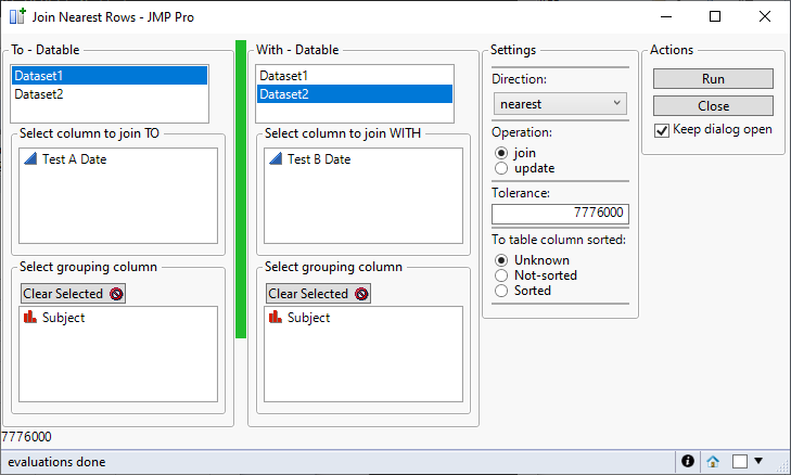 date differences in two datasets - JMP User Community