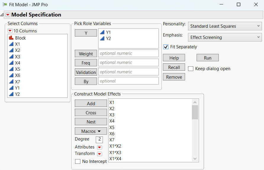 Solved: Generate RSM after DSD in a welding experiment - JMP User Community