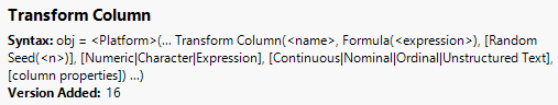 improvements for Transform Column - JMP User Community