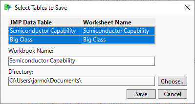 Can I Export Multiple Data Tables as 1 excel workbook? - JMP User Community
