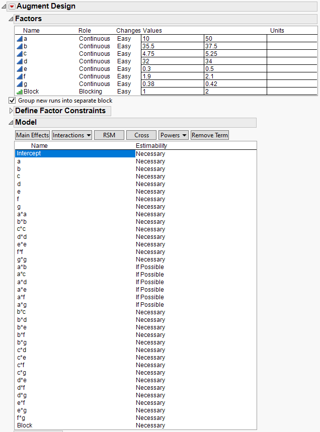 DoE Model issues Augmentation - JMP User Community