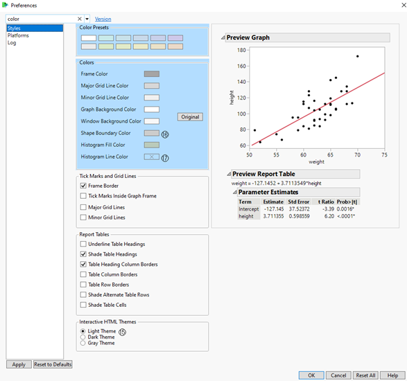 Search Preferences (Windows) - JMP User Community