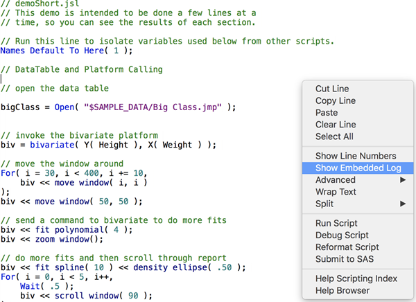 Show The Text Log In The Script Window Macos Jmp User Community
