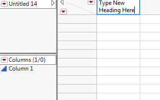 Quickly Rename a Column Heading - JMP User Community