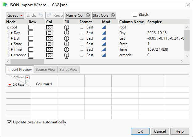 How To Use Jsl To Open Json Formatted Files With Json Default Window