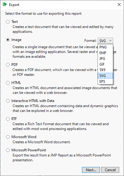 Solved: Saving multiple graphs in a window report to a single svg - JMP User Community