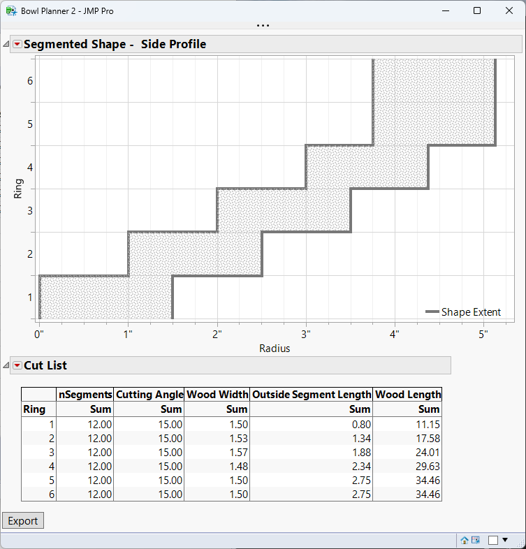 Making a Wood-Turning Segment Calculator in JMP® - JMP User Community