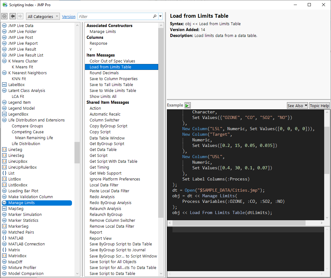 Set spec limit columns properties from row selection - JMP User Community Set spec limit columns properties from row selection - JMP User Community