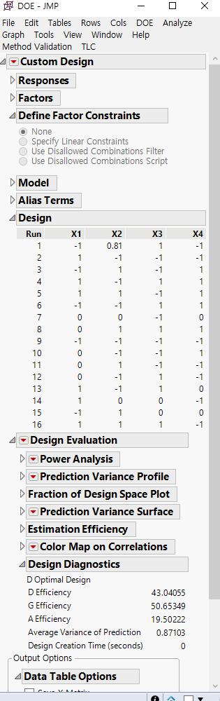 Solved: How to make D-optimal Design properly? - JMP User Community