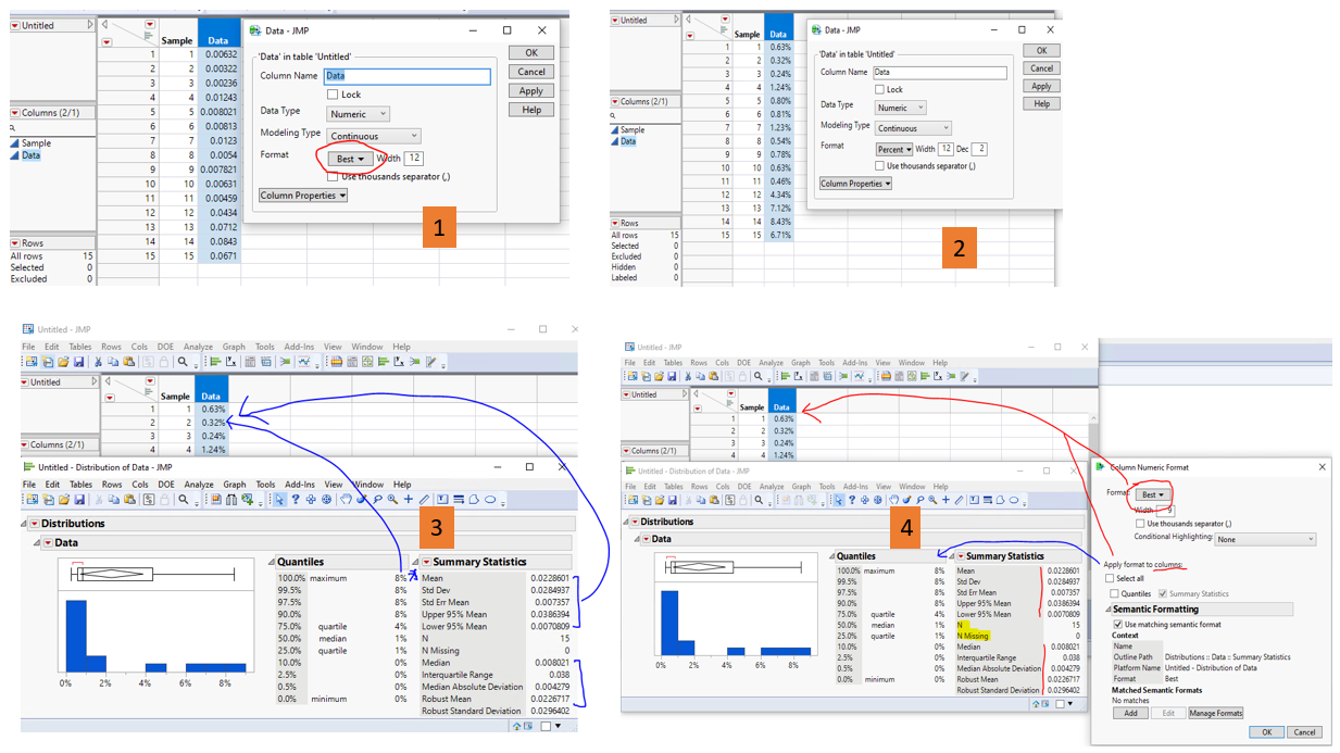 Column Format in Distribution not following Data Table Column Format ...