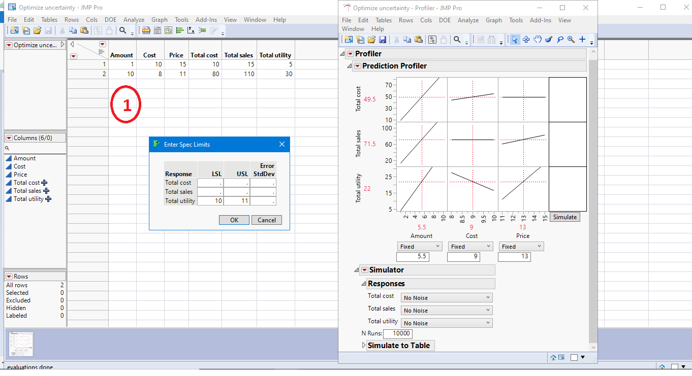How to optimize factors with uncertainty in 1 step with JMP? - JMP User ...