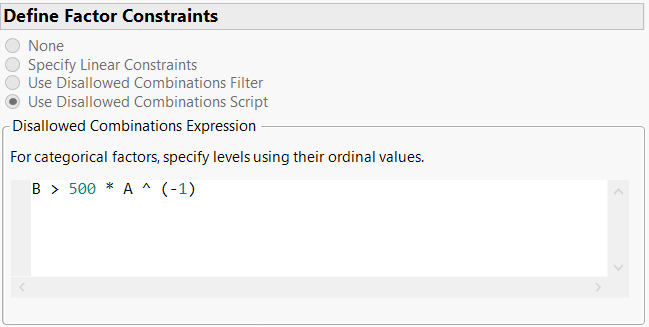 Solved: Non linear factor constraint - JMP User Community