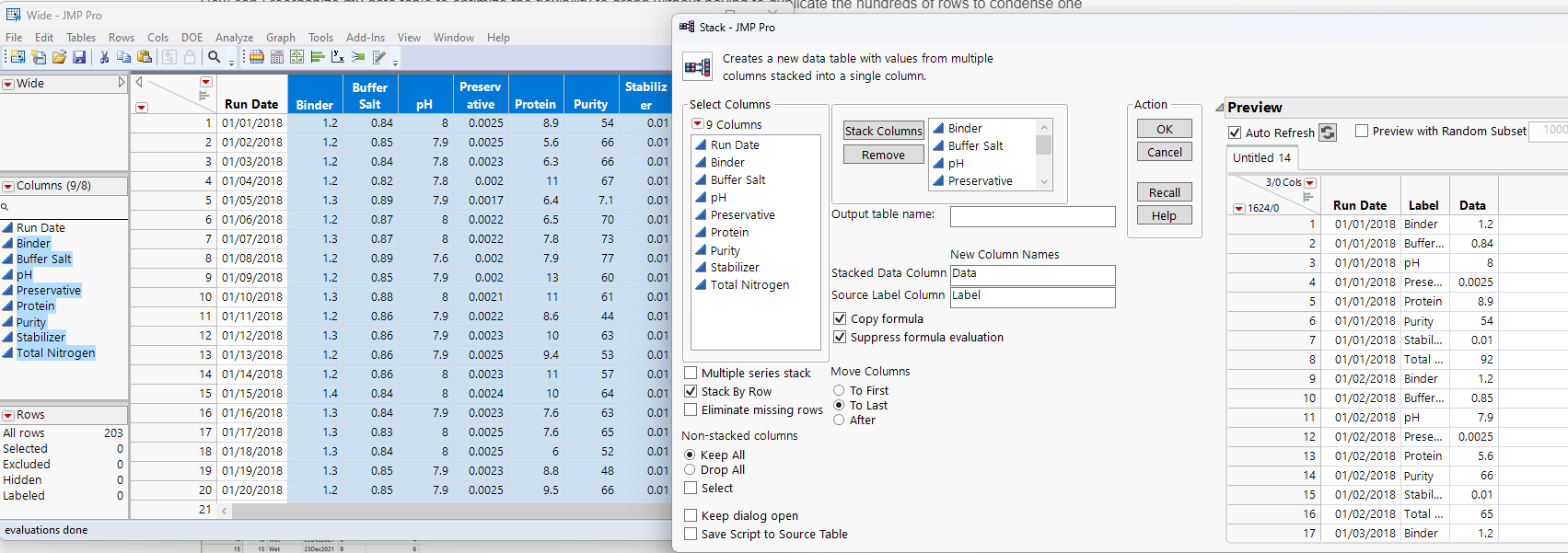 Solved: Reorganizing a Table to Improve Graphing and Analysis - JMP ...