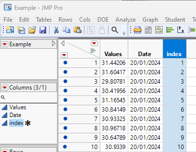 Solved: Run chart - label data on X axis instead of index - JMP User Community