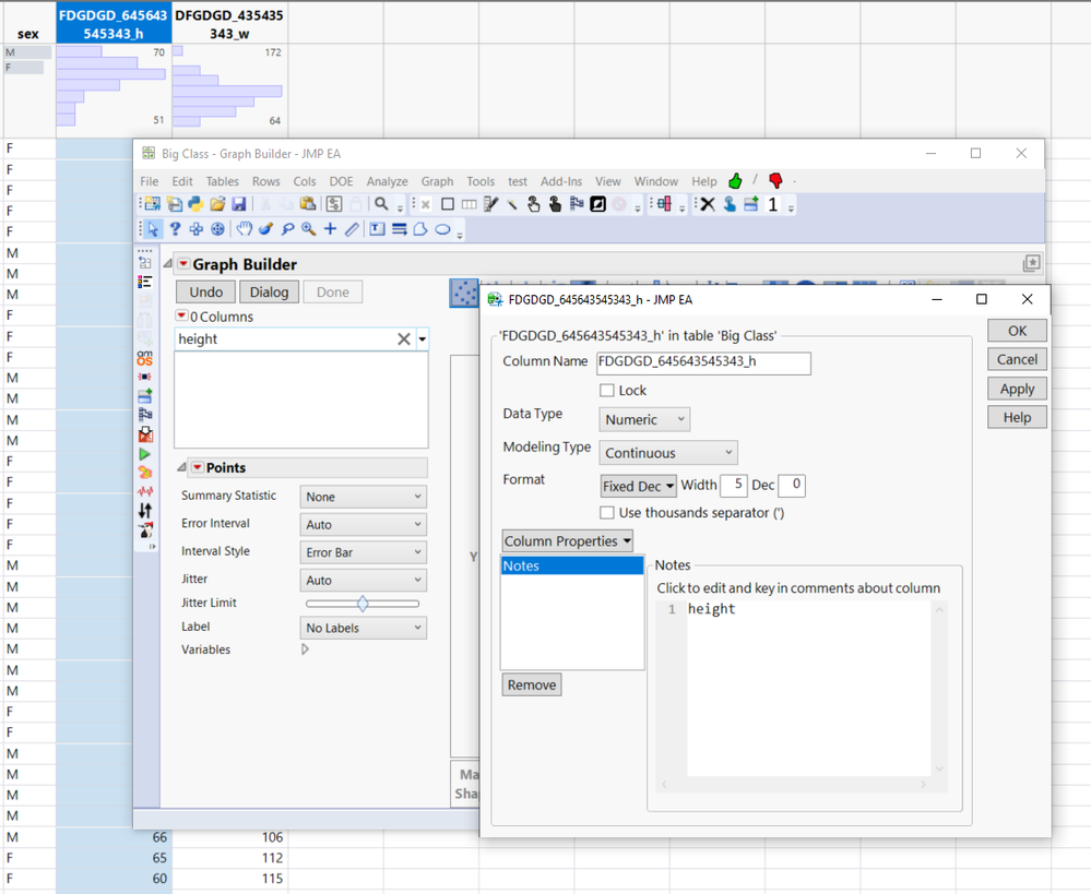 Ho to handle cryptic Column names? - JMP User Community