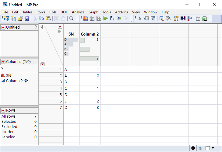 Solved: How can I count no of repetitive entry in a different column using formula. - JMP User ...
