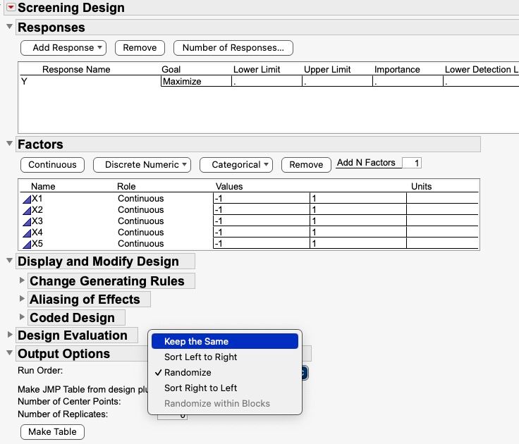 Solved Jmp Two Level Screening Is Giving Me A Different Design Every Time Jmp User Community