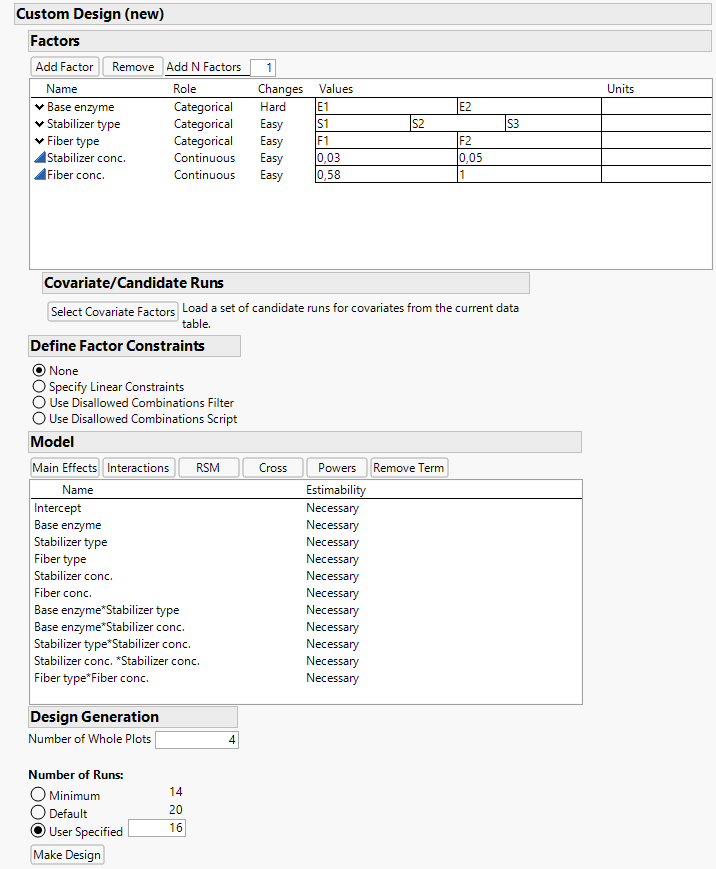 Re: Design experiments that combine mixture components with categorial ...