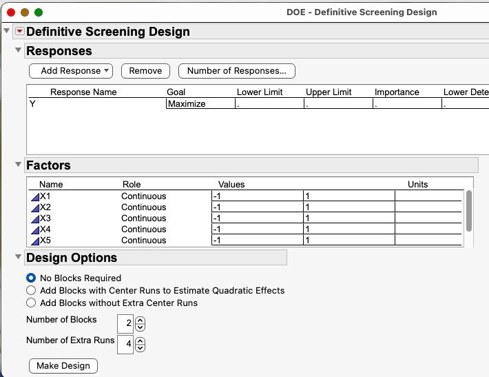 Solved How To Design A Screening Doe For Continuous Factors That Includes 3 Levels Zer