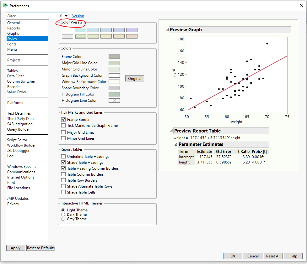 Change theme color of JMP result - JMP User Community