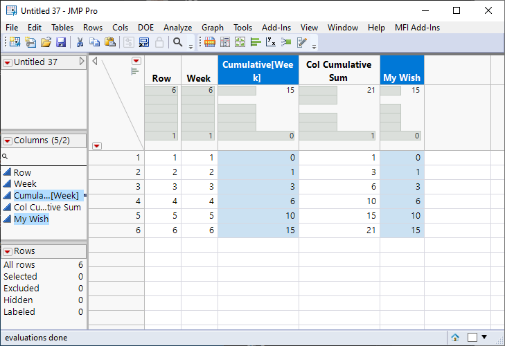 Solved: Col Cumulative Sum without calling the current row's value - JMP User Community