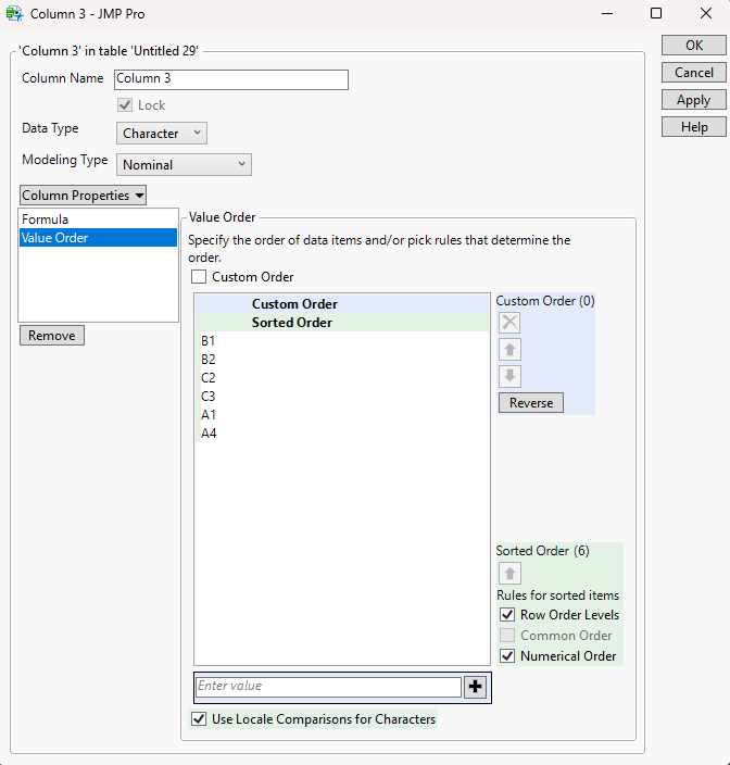 Solved: Keep column customised order after concatenation with other columns - JMP User Community