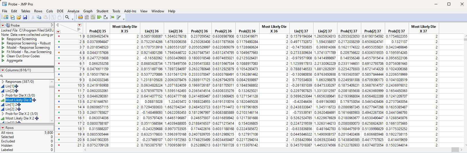 Solved: Fit Y by X - Multi parameters - Saving Individual Probability Formulaes - JMP User Community