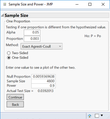 Solved: How to determine sample size for known defect size? - JMP User Community