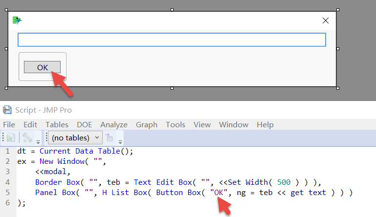 How do I use the Enter key instead of clicking the "OK" button in JSL? - JMP User Community