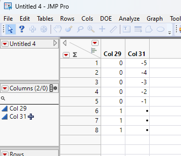 How to evaluate a column bottom to top? - JMP User Community