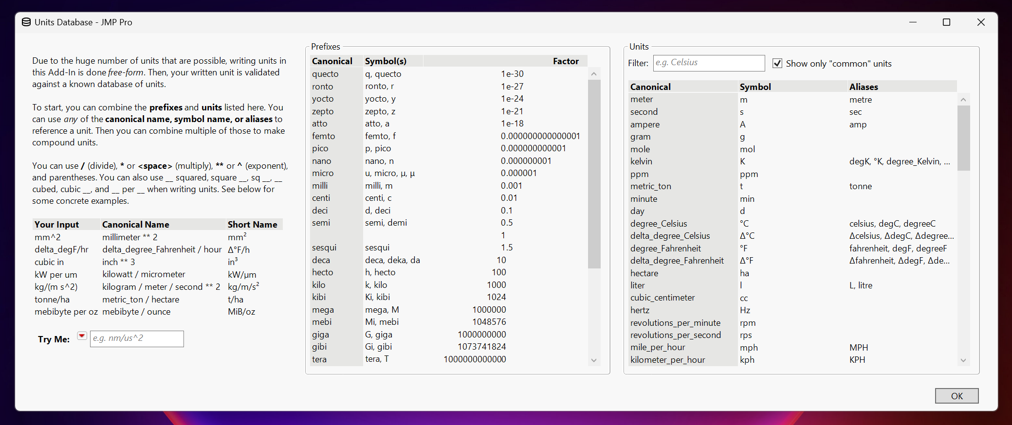 Unit Conversion Add In Jmp User Community