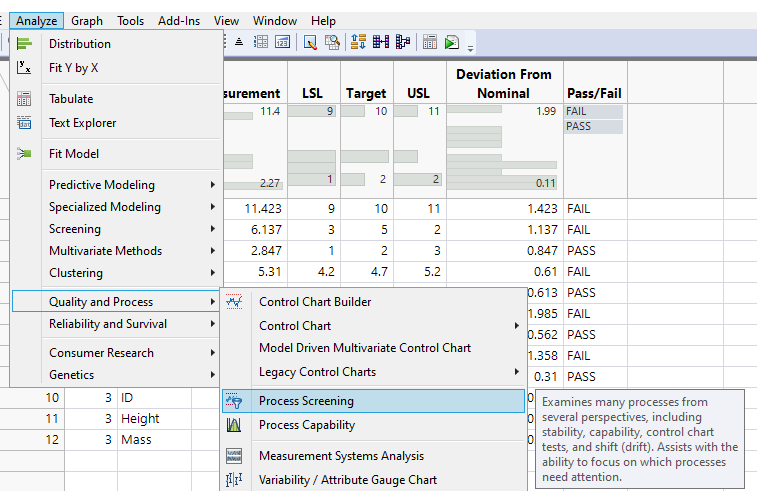 Multiple Spec Limits Based On Row Values Jmp User Community