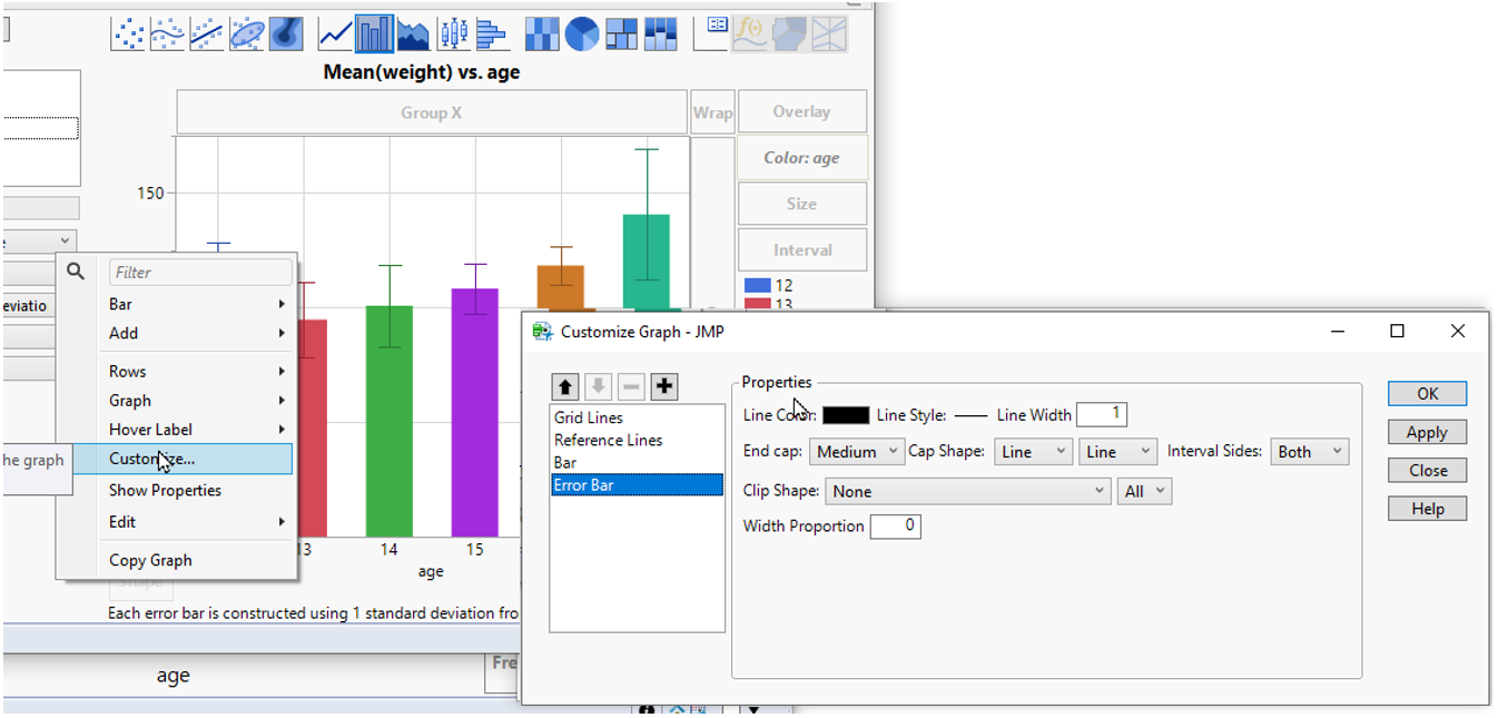 Setting Graph Builder Error Bar Properties Jmp Pro 1521 Jmp User