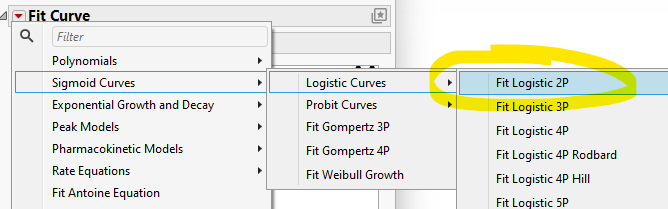 Solved: Fit data to a logistic function with a known asymptote - JMP User Community
