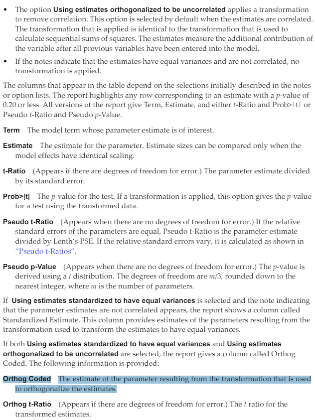 Transformation to orthogonalize the estimates. - JMP User Community