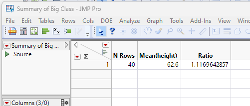 Make Calculation Show On Table Summary Jmp User Community