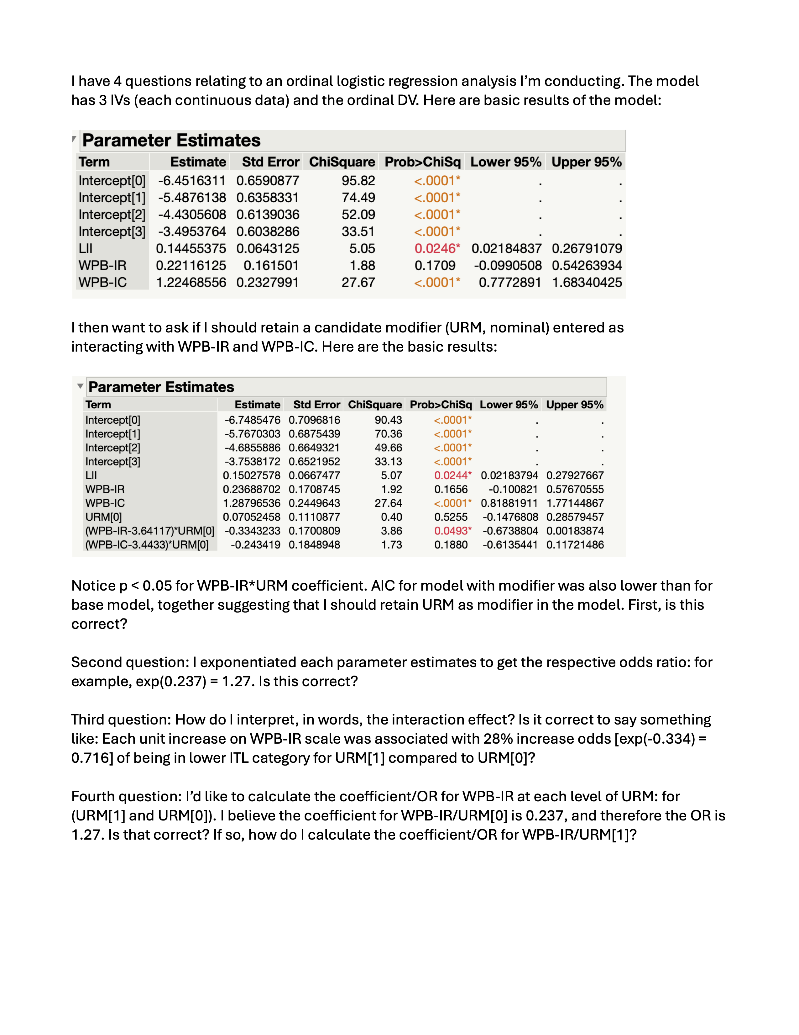 Ordinal Logistic Regression Interaction Effects Jmp User Community