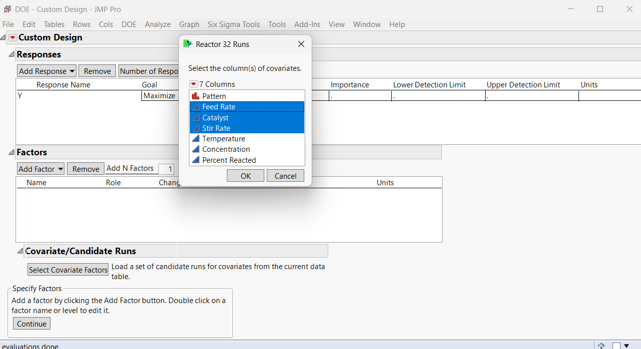 Covariate as a designing factors - JMP User Community